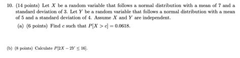 solved 10 14 points let x be a random variable that