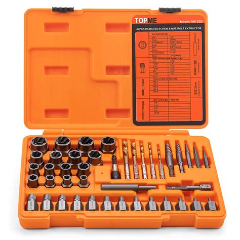 Topme Bolt Extractor Kit 42 Pieces Screw Extractor Set
