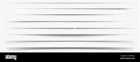 Set Of Paper Shadow Effects Horizontal Divider Shade Lines Isolated On