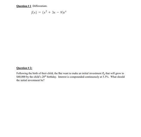solved question 1 differentiate f x x2 3x 9 ex