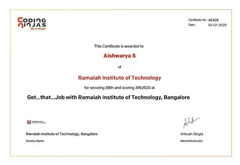 Ekantha Aishwarya S On Linkedin Codingninjas