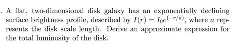 Solved · A Flat Two Dimensional Disk Galaxy Has An
