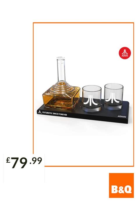 Official Atari Cx 10 Controller Decanter Set With Action Button Whisky Glasses And Games Pad Tray