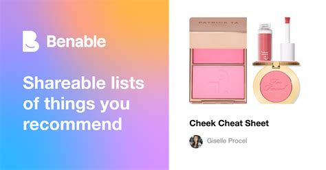 Cheek Cheat Sheet Cheek Cheat Sheet