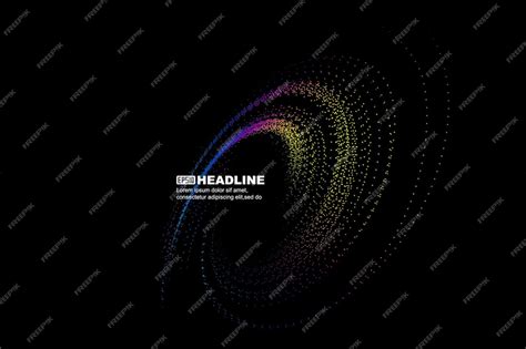 Premium Vector Colorful Spiral Particles With Lines Communication Technology Technology