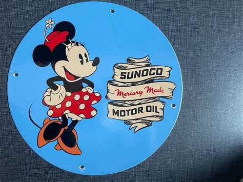12 Porcelian Sunoco Sign With Mini Mouse For Sale Justdisney