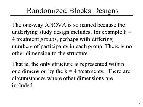Module Randomized Block Designs The First Section