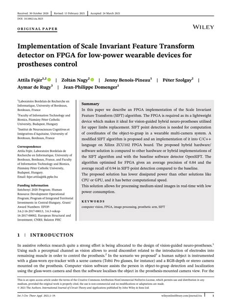 Pdf Implementation Of Scale Invariant Feature Transform Detector On Fpga For Low‐power