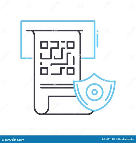 Qr Code Document Line Icon Outline Symbol Vector Illustration Concept Sign Stock Vector