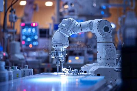 Industrial Robotic Arm In Factory Created With Generative Ai Stock Illustration Illustration