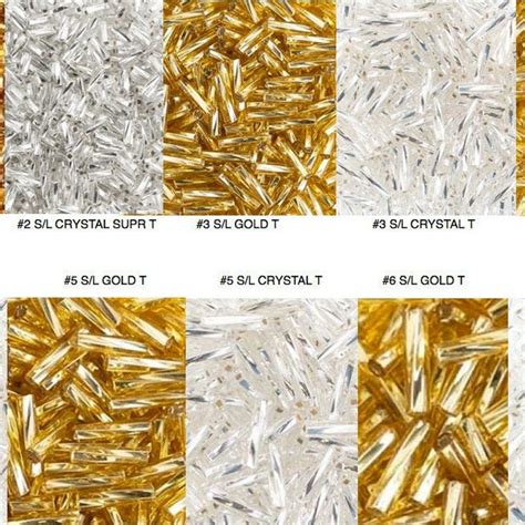 Preciosa Bugle Beads Gold Etsy
