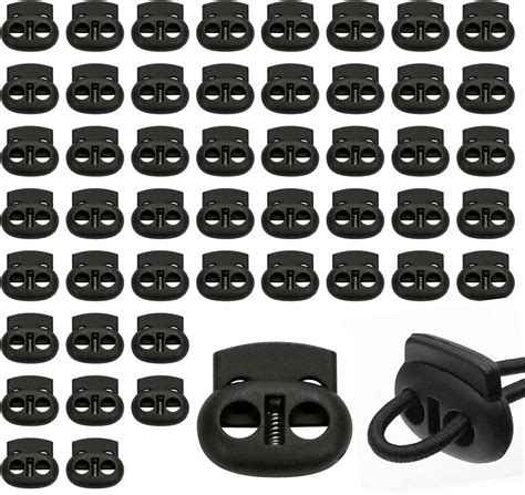 Toggles For Drawstrings 50 Pcs Cord Locks Plastic Drawstring Toggle Cords Locks Black Double