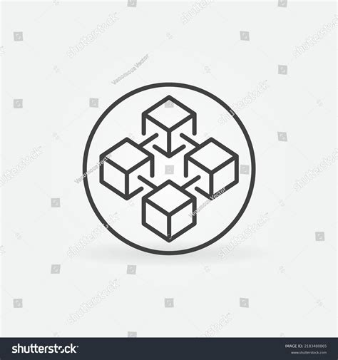 Circle Blockchain Technology Linear Vector Concept Stock Vector Royalty Free