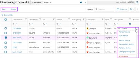 Perform Actions On Intune Managed Devices