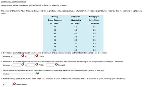 solved xer use computer software packages such as minitab