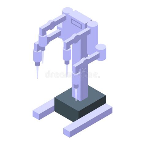Isometric Vector Illustration Of Industrial Robotic Arm Stock Illustration Illustration Of