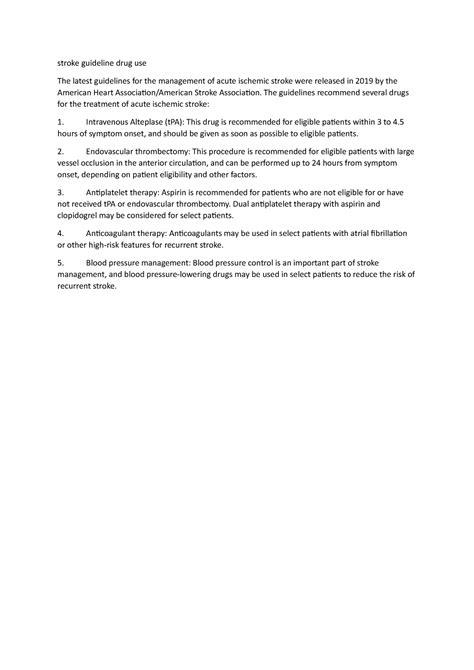 Stroke Guideline Drug Use Stroke Guideline Drug Use The Latest Stroke Guideline Drug Use Stroke Guideline Drug Use The Latest