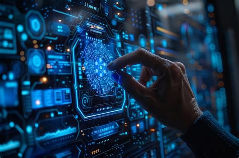 Premium Photo Hightech Digital Interface Activation By Hand