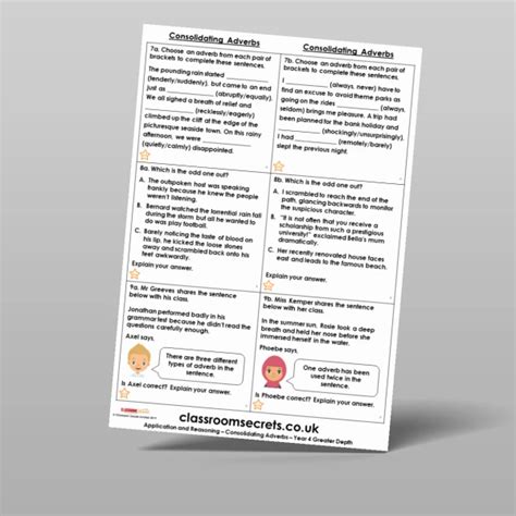 Year 4 Consolidating Adverbs Application And Reasoning Resource Classroom Secrets