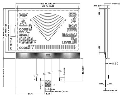 customized size lcd screen 7 segment lcd display module