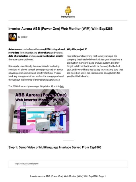 Inverter Aurora Abb Power One Web Monitor Wim With Pdf Printed Circuit Board Web Server
