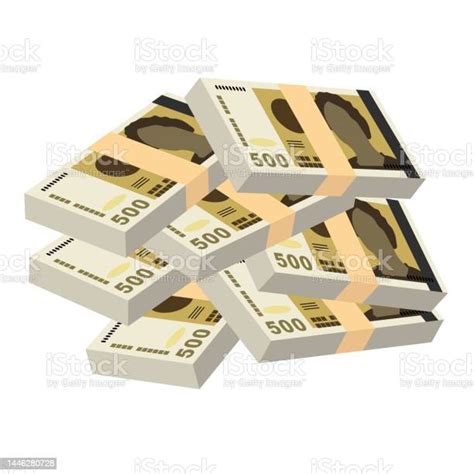 노르웨이 크로네 벡터 그림입니다 노르웨이 머니 세트 번들 지폐 지폐 500 Kr 플랫 스타일 흰색 배경에 격리 심플한 미니멀 디자인 0명에 대한 스톡 벡터 아트 및 기타