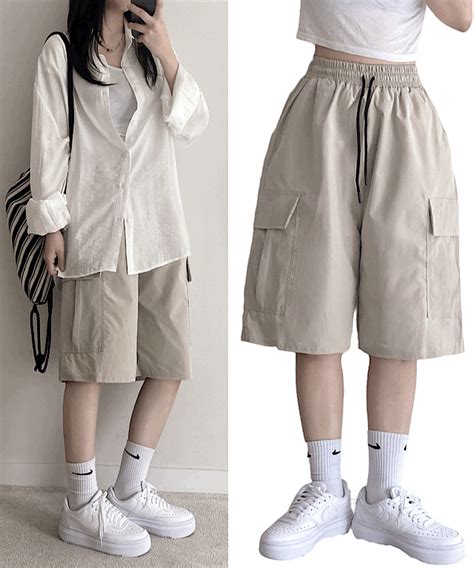 unisex 바스락버뮤다 카고 나일론 밴딩 버뮤다 팬츠 반바지 color 에이블리