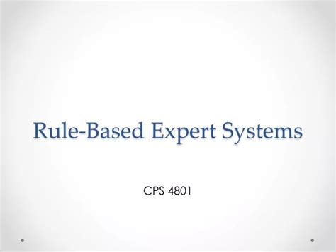 Ppt Rule Based Expert Systems Powerpoint Presentation Free Download Id1757453