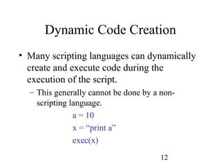 Scripting Languages PPT Programming Languages Computing