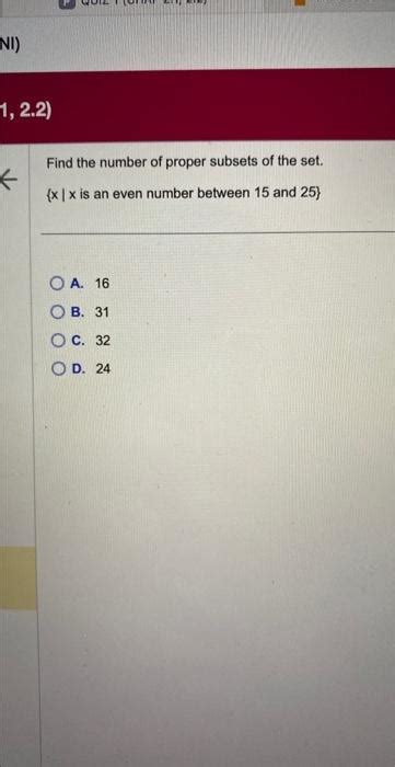 Solved Find The Number Of Proper Subsets Of The Set Xx Is Chegg Com