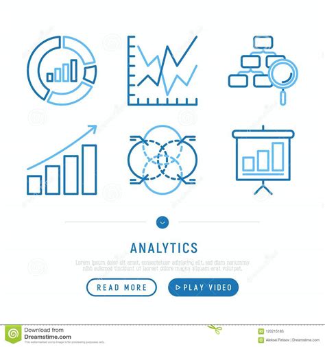 Analytics Thin Line Icons Set Stock Vector Illustration Of Circle Icon 120215185
