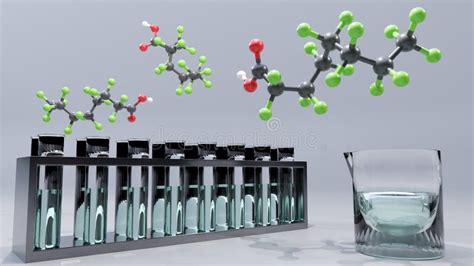 Perfluorooctanoic Acid Pfoa Molecules Alongside Various Laboratory