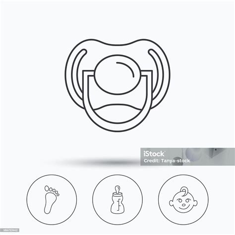 어린이에게 우유병이나 노리개 젖꼭지 남자 아기 및 병 아이콘 곧은에 대한 스톡 벡터 아트 및 기타 이미지 곧은 발자국 배경 주제 Istock