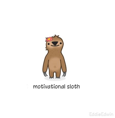 Motivational Sloth  With Flower Crown