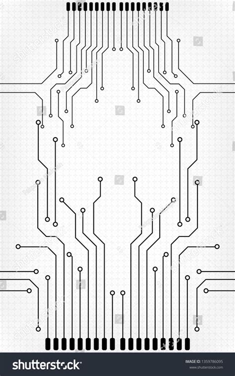 Circuit Board Technology Information Pattern Concept Vector Background Grayscale Color Abstract