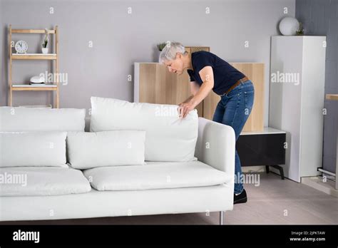 Woman Lost Key Or Phone Searching For Something Stock Photo Alamy