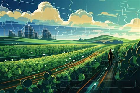 Technology Illustration Business Communication Background Concept City Network Landscape Road