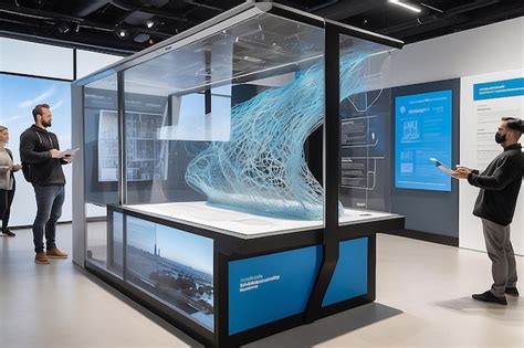 Premium Photo Interactive Exhibit 3dprinted Flexible Display Mockup