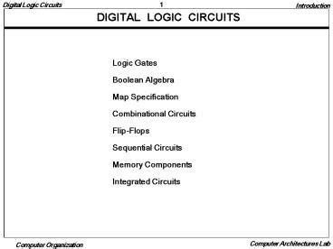 DIGITAL LOGIC CIRCUITS Presentation Free To Download