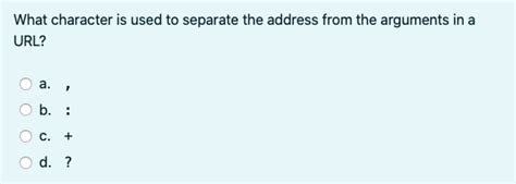Solved What Character Is Used To Separate The Address From