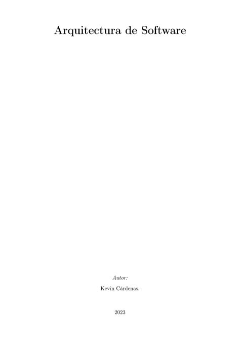 Practicas Notas De programación en Java Arquitectura de Software Autor Kevin Cárdenas
