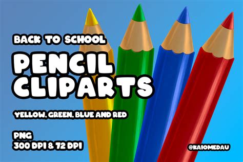Back To School Pencil Cliparts Graphic By Kaio Medau · Creative Fabrica