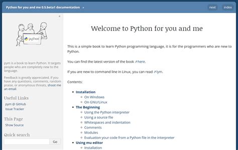 Welcome To Python For You And Me Python学习导航