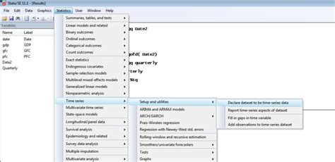 how to set the time variable for time series analysis in stata