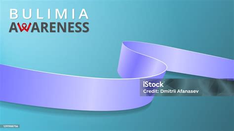 사실적인 페리윙클 블루 리본 인식 폭식증 월 포스터 벡터 그림입니다 세계 식욕 부진의 날 연대 개념 섭식 장애 식욕 부진 폐 고혈압의 상징 리본에 대한 스톡 벡터 아트 및