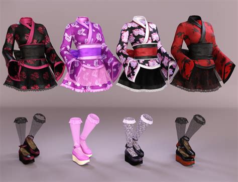 Kawaii Kimono Outfit Textures Daz 3d