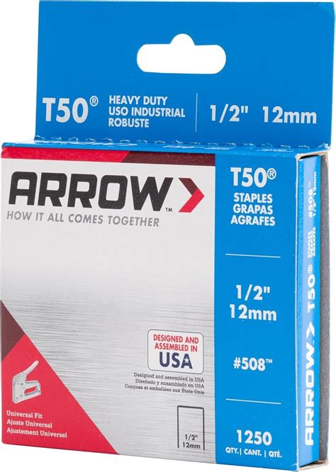 Arrow 508 Heavy Duty T50 12 Inch Staples Ideal For Upholstery Joinery
