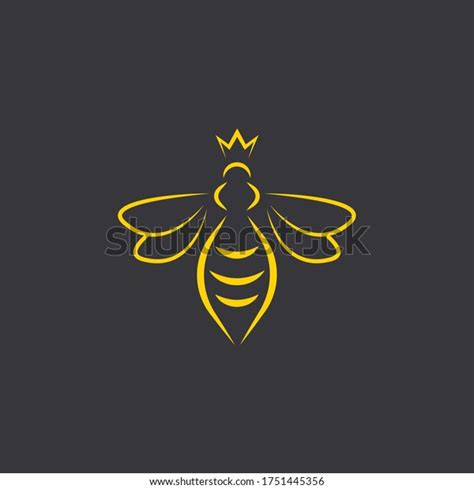 Queen Bee Vector Illustration On Grey Stock Vector Royalty Free