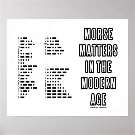 Morse Matters In The Modern Age Morse Code Poster Zazzle