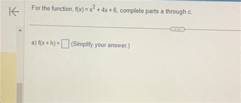 For the function f x x² x complete parts a Chegg com